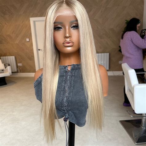Golden Blond Luxe Long Light Blonde Real Human Hair Wig Eternal Wigs Uk