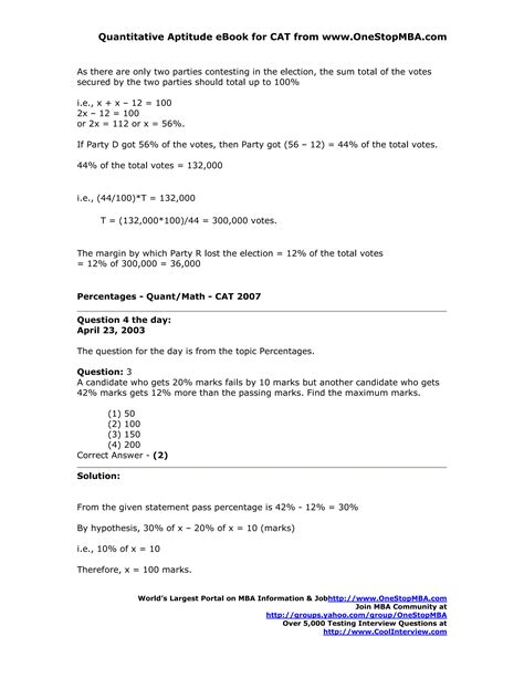 Cat Quantitative Reasoning Math Pdf Standardized Testing