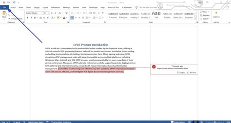 Word Print Without Comments For Presentations UPDF