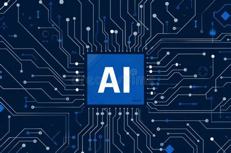 Futuristic Ai Circuit Board Design With Central Ai Logo In A High Tech Digital Environment Stock