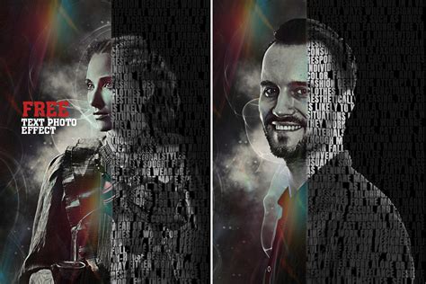 Photoshop Action Free Portrait Text Photo Effect