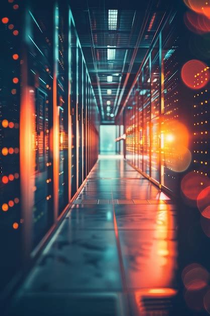 Modern Data Technology Center Server Generative Ai Premium Ai Generated Image