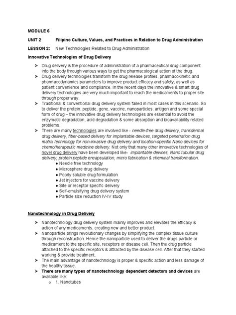 New Technologies Related To Drug Administration Pdf Nanotechnology Health Informatics