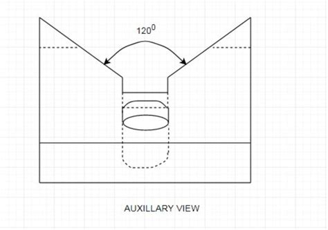 Solved Draw Multiview Drawing Including Auxiliary View 124 200 Draw Aux View 50 Showing