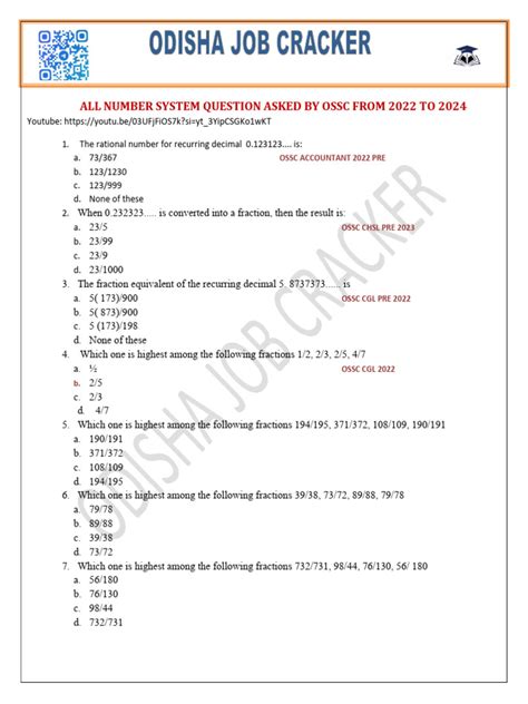 all number system questions pdf division mathematics