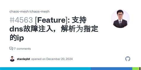 Feature 支持dns故障注入，解析为指定的ip · Issue 4563 · Chaos Meshchaos Mesh · Github