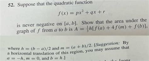 Solved Suppose That The Quadratic Function F X Px Qx R Chegg