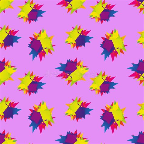 Abstract Explosion Of Color Seamless Pattern Of Geometric Shapes Stock Vector Illustration