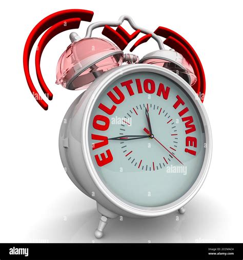 Evolution Time The Alarm Clock With An Inscription Alarm Clock With The Words Evolution Time