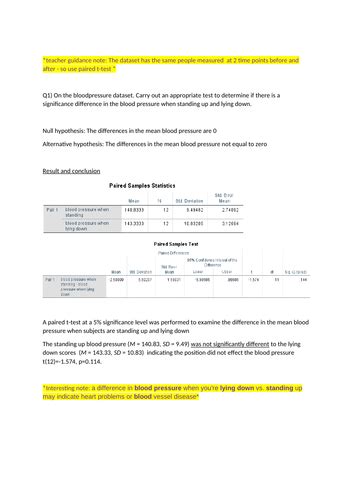 using spss t tests and hypothesis testing with datasets and videos