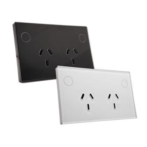 Touch Glass Double Power Point Socket Gpo
