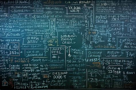 Chalkboard With Neatly Written Math Formulas Premium Ai Generated Image
