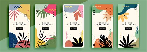 소셜 네트워크 스토리 벡터 일러스트레이션을 위한 트렌디한 편집 가능한 템플릿입니다 소셜 미디어를 위한 디자인 배경 Brand Name Online Messaging