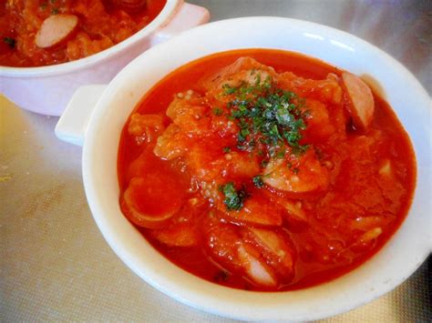 白ナスとウィンナーのトマトスープ レシピ・作り方 By Mococo05 楽天レシピ