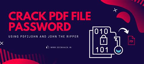 How To Crack Pdf File Password Using John The Ripper Secnhack