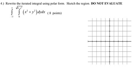 solved rewrite the iterated integral using polar form