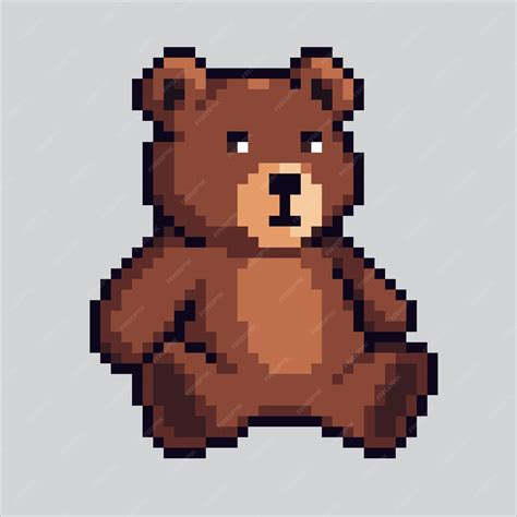 Premium Vector Pixel Art Illustration Teddy Bear Pixelated Teddy Bear