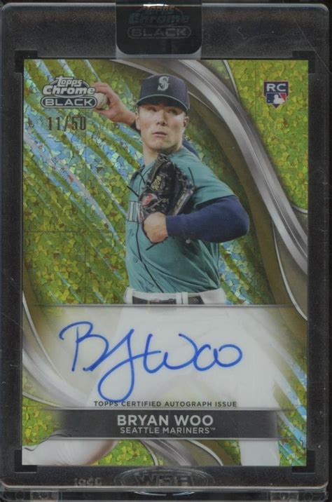 Bryan Woo 2024 Topps Chrome Black Cba Bw Autographs Gold Mini Diamond Refractor 50 Price