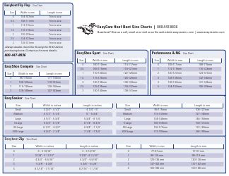 Hoof Boot Size Charts Easycare Download Printable PDF Templateroller