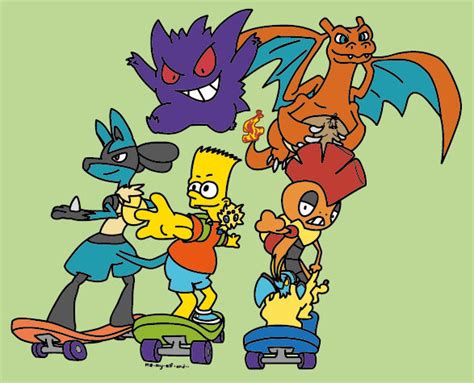 Pokemon Trainer Team Bart Simpson By Me My Elf And I On Deviantart