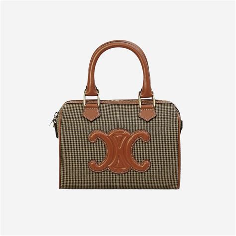 셀린느 피에 드 풀 텍스타일 스몰 보스턴 퀴르 트리옹프 멀티컬러 Celine Kream