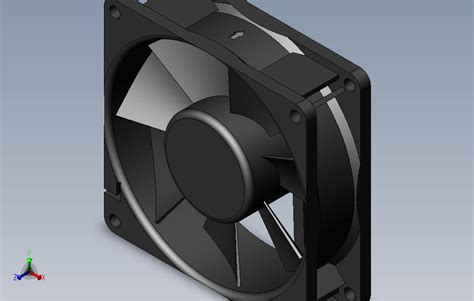 直流无刷风扇8x8x25毫米 Solidworks 2014 模型图纸免费下载 懒石网