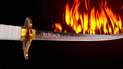 Rengoku Sword Drawing At Frederick Rosado Blog