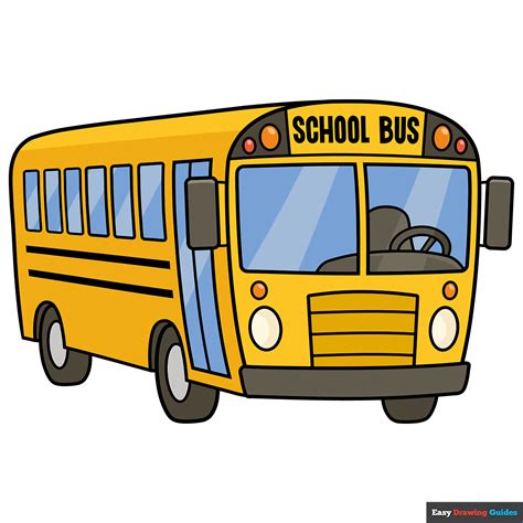 How To Draw A Bus Cartoon Bus Babe Bus In Easy Step By