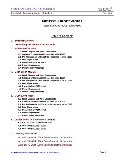 Pdf Datasheet Encoder Modules System On Chip Board Pcb Reference Designs Fmc Mcm