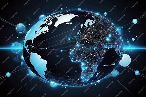 Premium Photo Global Communication Background Business Network Design