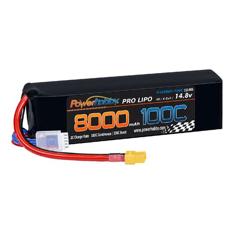 Powerhobby 4s 8000mah 100c Lipo Battery W Xt60 Plug Adapter Powerhobby