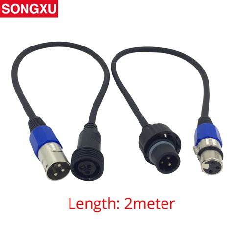 M Waterproof DMX Cable Pins Male To Female Extend Cable For Par