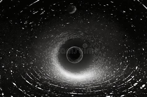 Technical Drawing Of Stars Orbit Around A Black Hole Generative Ai Stock Illustration