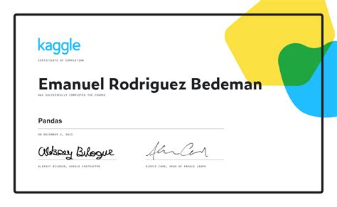 Emanuel Rodriguez Bedeman Completed The Pandas Course On Kaggle