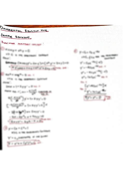 solution differential equation arbitrary constant sample problem
