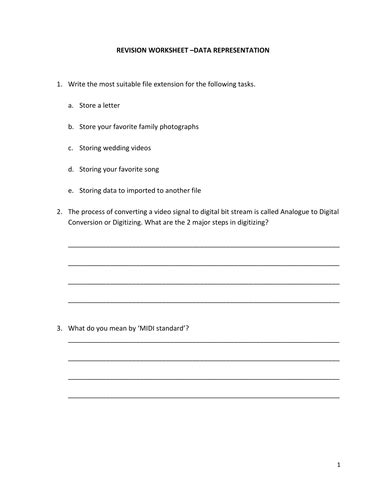 Data Representationandnumber Conversions Teaching Resources