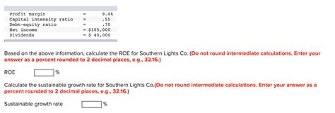 Solved Based On The Above Information Calculate The ROE For Chegg Com