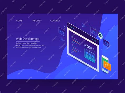 Premium Vector Web Development Landing Page