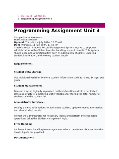 Programming Assignment Unit 3 Pdf String Computer Science