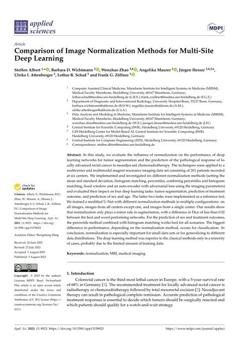 Pdf Comparison Of Image Normalization Methods For Multi Site Deep