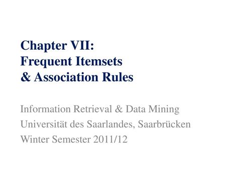 ppt chapter vii frequent itemsets and association rules powerpoint