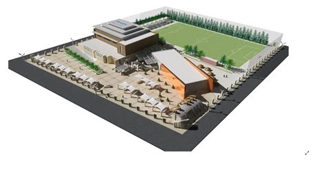 پروژه مدرسه فوتبال با رندر و پلان اتوکد اماده ارائه من و تو معمار