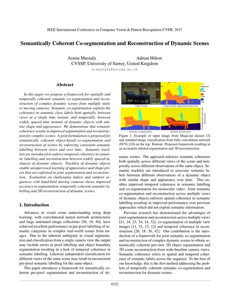 Pdf Semantically Coherent Co Segmentation And Reconstruction Of