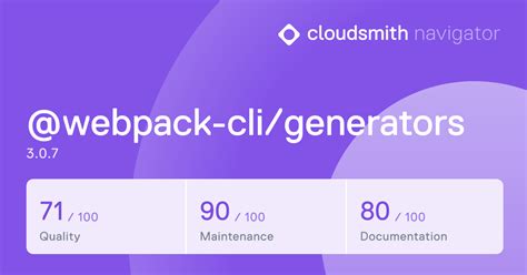 webpack cli generators 3 0 7 npm package quality cloudsmith