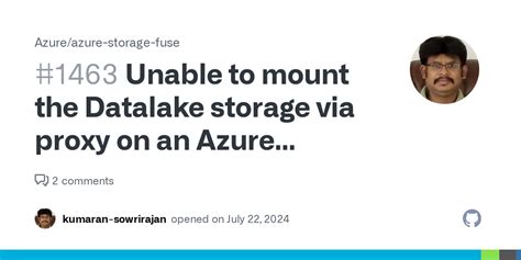 unable to mount the datalake storage via proxy on an azure virtual