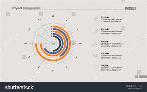 five lines chart comparison slide template stock vector royalty free