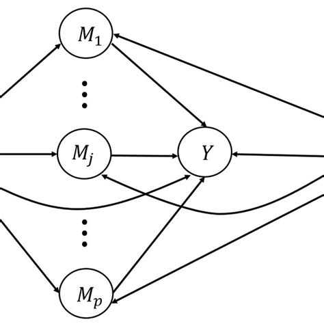 A Causal Graph With Multiple Causally Independent Mediators M M 1