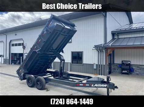 2025 Lamar 7x16' Dump Trailer 14000# GVW * DROP AXLES * HD AXLE BEAM * REAR JACKSTANDS * 17.5 16 ...
