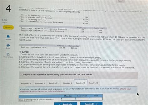 Solved 4 Exercise 4a 9 Algo Equivalent Units Equivalent