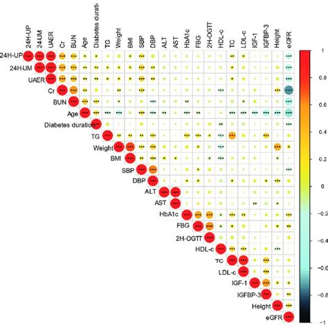 Correlation Map Reporting Spearmans Correlation Values For Each